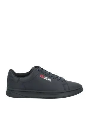 DIESEL® Low Top Leather Sneakers With Logo Print