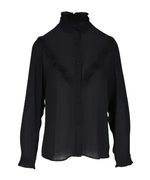 NILI LOTAN High Neck Ruffled Blouse