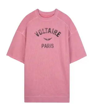 Zadig&Voltaire Raglan Sleeve Logo T-shirt Dress - Pink