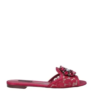 Dolce & Gabbana Lace Print Sandals - Red