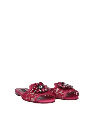 Dolce & Gabbana Lace Print Sandals - Red