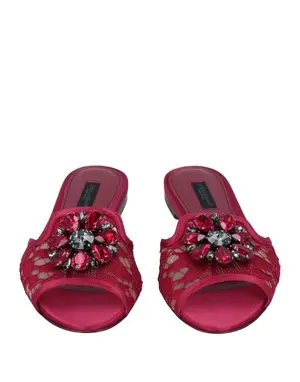 Dolce & Gabbana Lace Print Sandals - Red