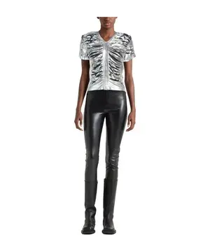 DIESEL® Solid-color Metallic Luster T-shirt