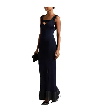 Jacquemus Sleeveless V-neck Flared Jersey Maxi Dress