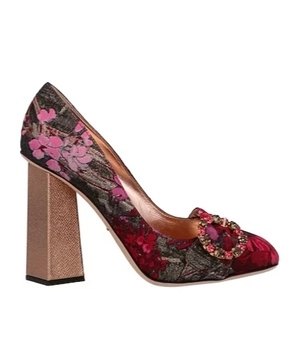 Dolce & Gabbana Floral Print Embellished High Heel Pumps