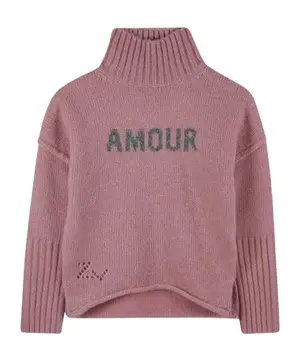 Zadig&Voltaire Ribbed Turtleneck Sweater With "amour" Lettering