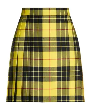 Dolce & Gabbana Pleated Plaid Wool Skirt