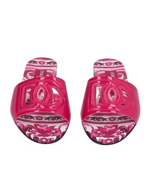 Dolce & Gabbana Patent Leather Slide Sandals