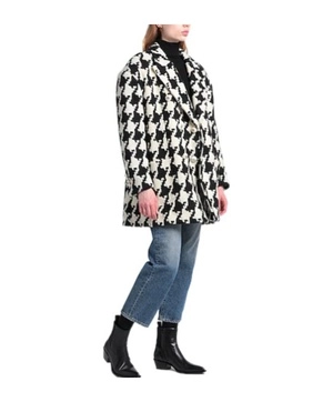 Dolce & Gabbana Two-tone Tweed Long Sleeve Coat