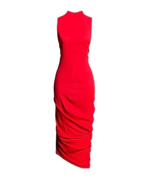 Jacquemus Sleeveless Mock Neck Midi Dress - Red