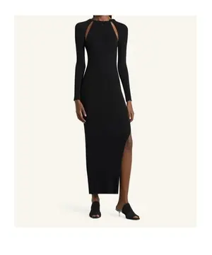 COURREGES Cut-out Ribbed Long Dress