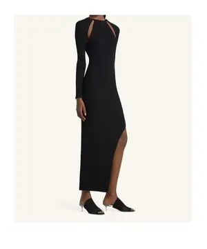 COURREGES Cut-out Ribbed Long Dress
