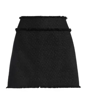 Dolce & Gabbana Solid-colored A-line Wool Skirt - Black