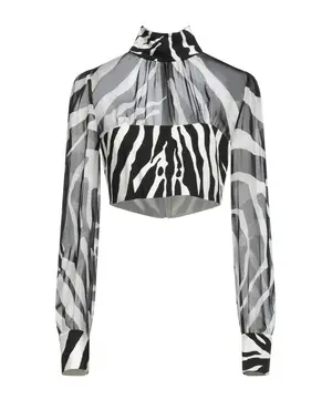 Dolce & Gabbana Zebra-print Cropped Turtleneck Top