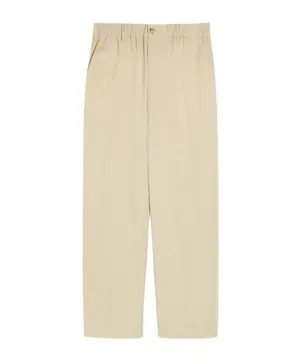 FRAME Elasticated Cotton Trousers - Nude