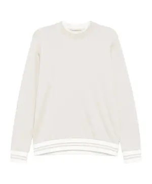 Eleventy Striped-trim Sweatshirt - Beige