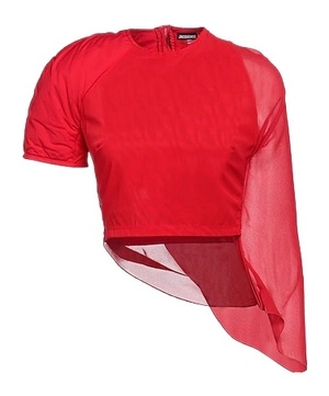 Jacquemus Cropped Top With Sheer Draping