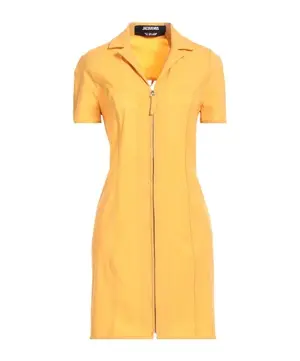 Jacquemus Solid-color Wool Short-sleeve Dress - Yellow