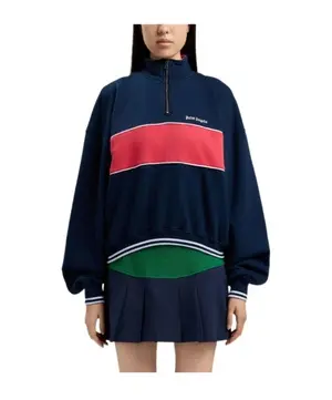 Palm Angels Classic Logo Half-zip Sweatshirt