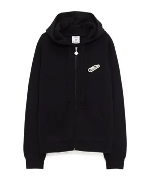 Casablanca Zip-up Hoodie With Logo - Black