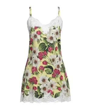 Dolce & Gabbana Floral Print Sweetheart Neckline Lace Trim Camisole - Yellow