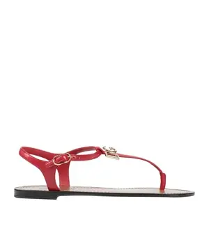 Dolce & Gabbana Solid Color Flip Flops - Red