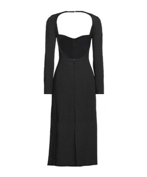 Jacquemus Flared Midi Dress With Bow Detail - Black