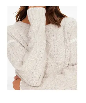 The Upside Xanthe Cable-knit Crew-neck Sweater
