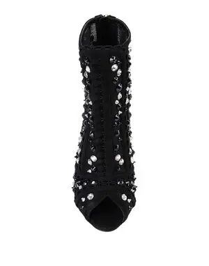 Dolce & Gabbana Embellished Peep-toe Ankle Boots