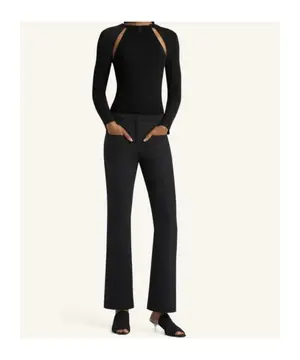 COURREGES Long-sleeve Cut-out Detail T-shirt