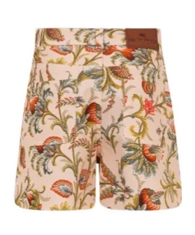 Etro Cotton Shorts With Leafy Floral Print