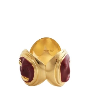 Bottega Veneta Abstract Face Ring - Syrup