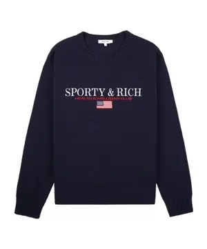 SPORTY  RICH Sr Nautical Crewneck Graphic Sweatshirt - No