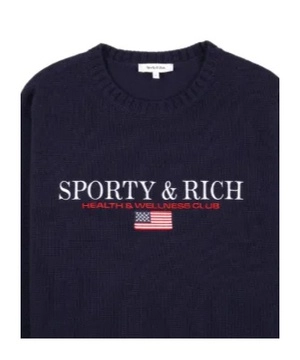 SPORTY  RICH Sporty & Rich Nautical Graphic Crewneck Sweatshirt