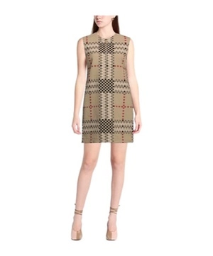 Burberry Plaid Jacquard Sleeveless Dress