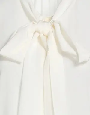 Burberry Silk Crepe Bow Blouse