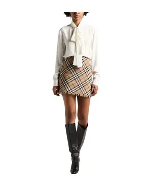 Burberry Silk Crepe Bow Blouse