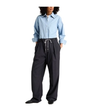 MAISON MARGIELA Pinstriped Wide-leg Trousers