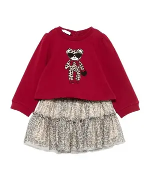 Liu Jo Ruffled Leopard Print Skirt Set