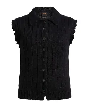MAISON MARGIELA Two-tone Knit Short-sleeve Top - Black