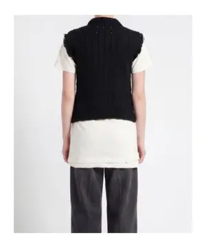 MAISON MARGIELA Two-tone Knit Short-sleeve Top