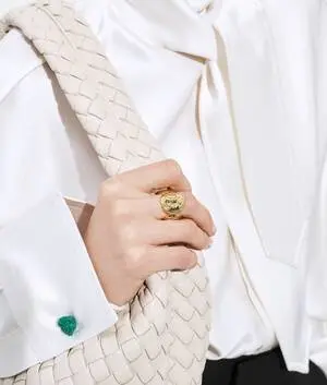 Bottega Veneta Abstract Face Ring