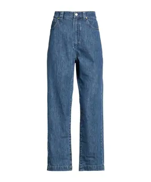 Max Mara Solid Color Denim Trousers - Blue Blue