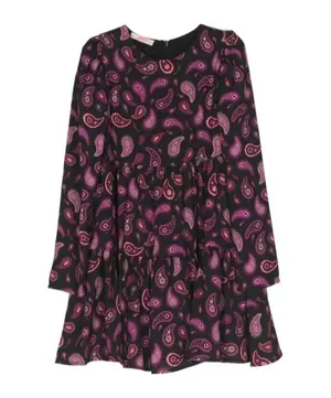 Liu Jo Paisley Print Tiered Dress - Black