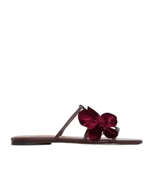 Zimmermann Orchid Slide Floral-appliqué Sandals - Brown