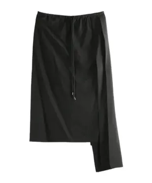 Yohji Yamamoto Asymmetric Drawstring Skirt - Black