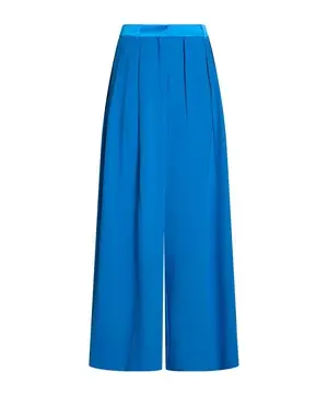 Max Mara Solid Color Wide-leg Trousers - Blue