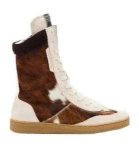 ALLSAINTS Louise Cow-print Calf Hair High-top Sneakers