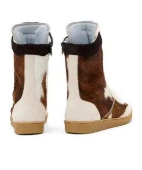 ALLSAINTS Louise Cow-print Calf Hair High-top Sneakers