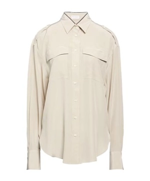 Brunello Cucinelli Solid Color V-neck Shirt - Grey